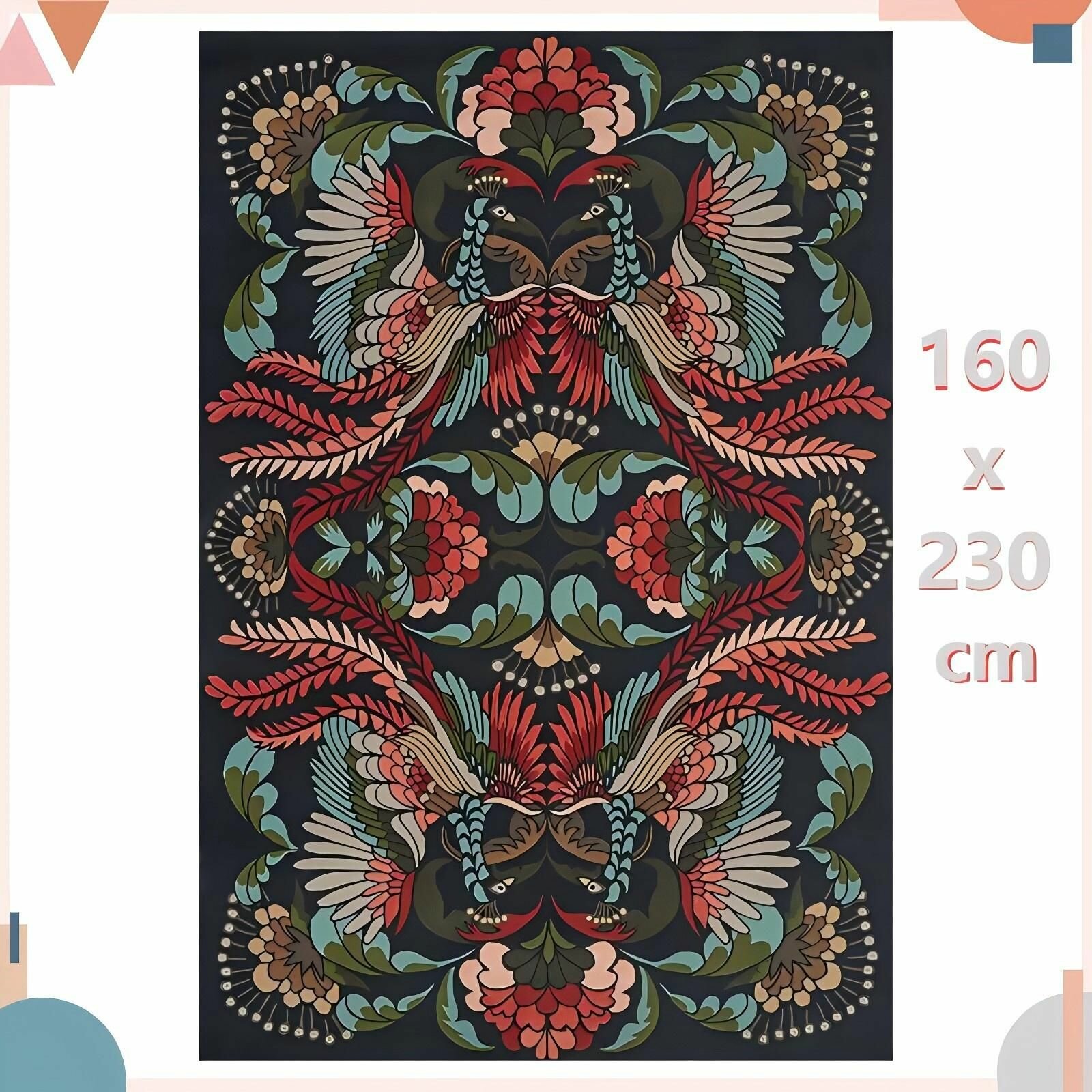 Ботанический ковер из хрустального бархата с цветочным принтом