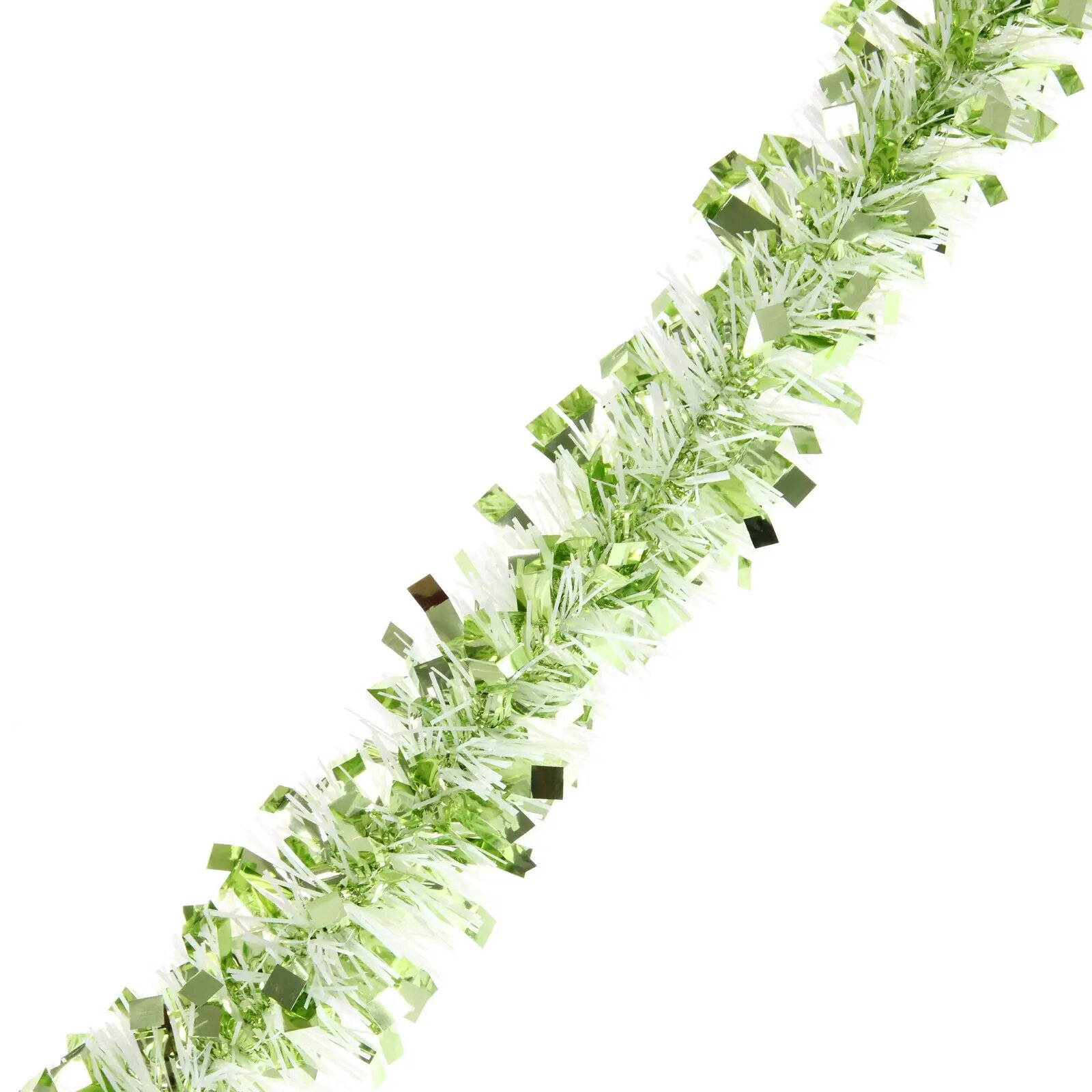 Мишура 'Блеск' 2м 9см, зеленый/белый, пвх, для праздничного декора