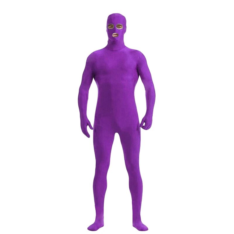 Фиолетовый зентай костюм XL
