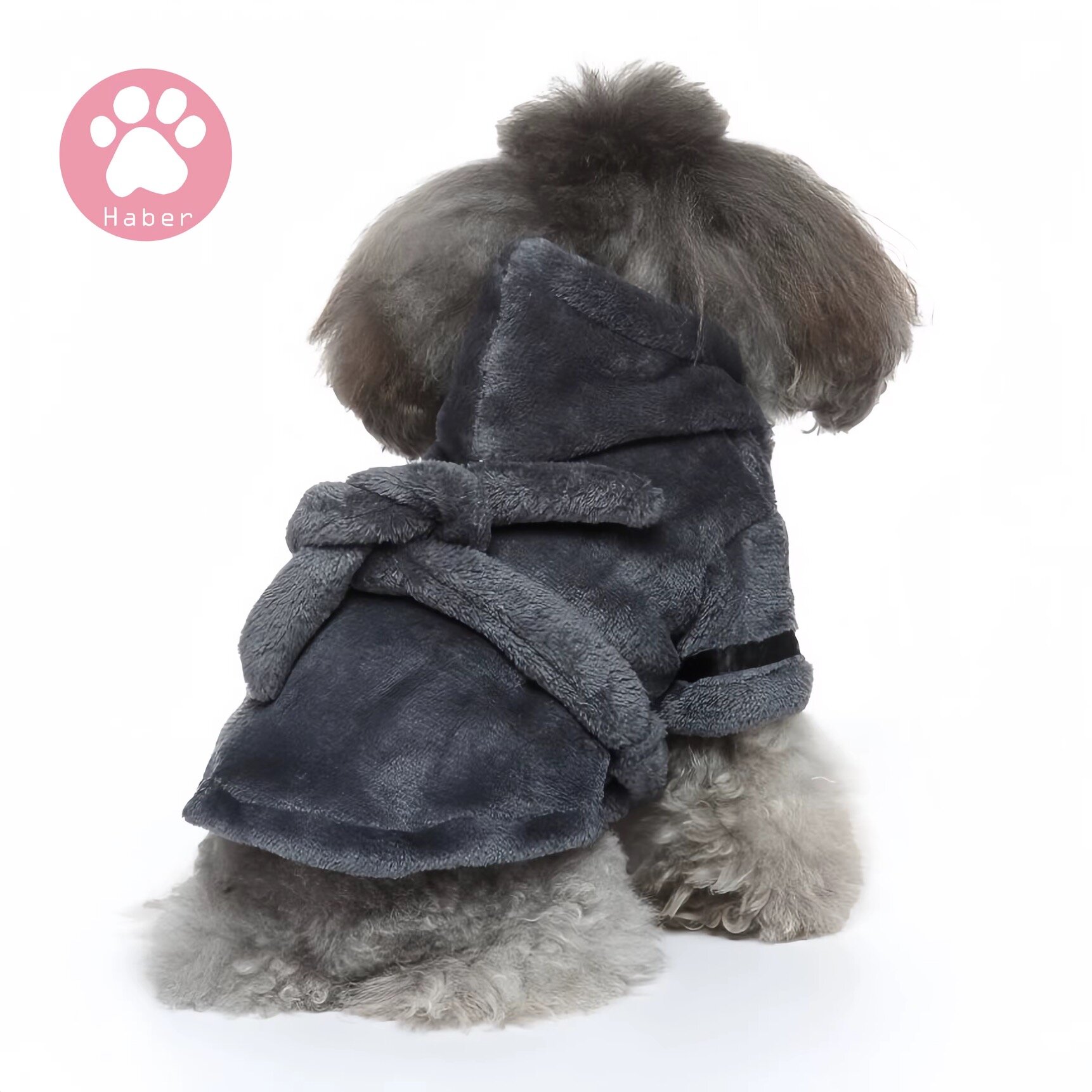 Банный халат для собак и кошек из микрофибры . Размер M.