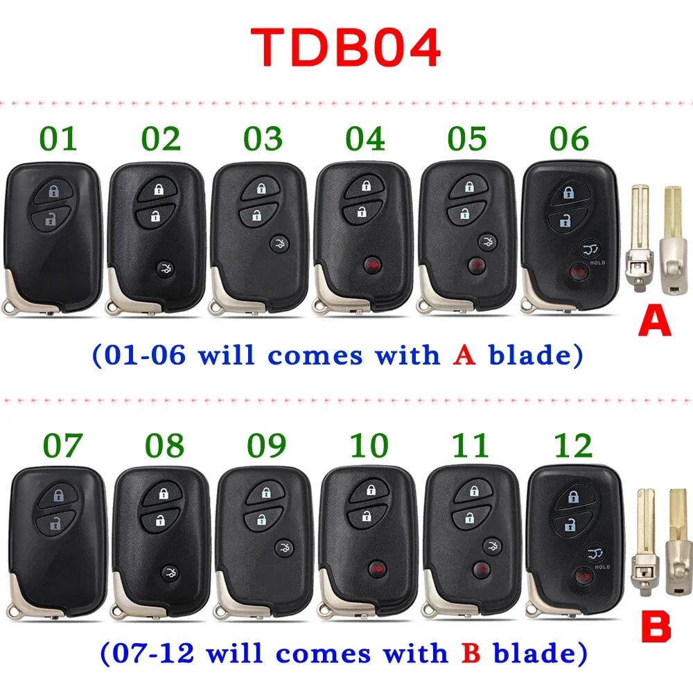 Универсальный ключ KEYDIY KD TDB 4D Smart Key TDB03 TDB04 TDB05 для Toyota для Lexus 02, 1PC TDB04