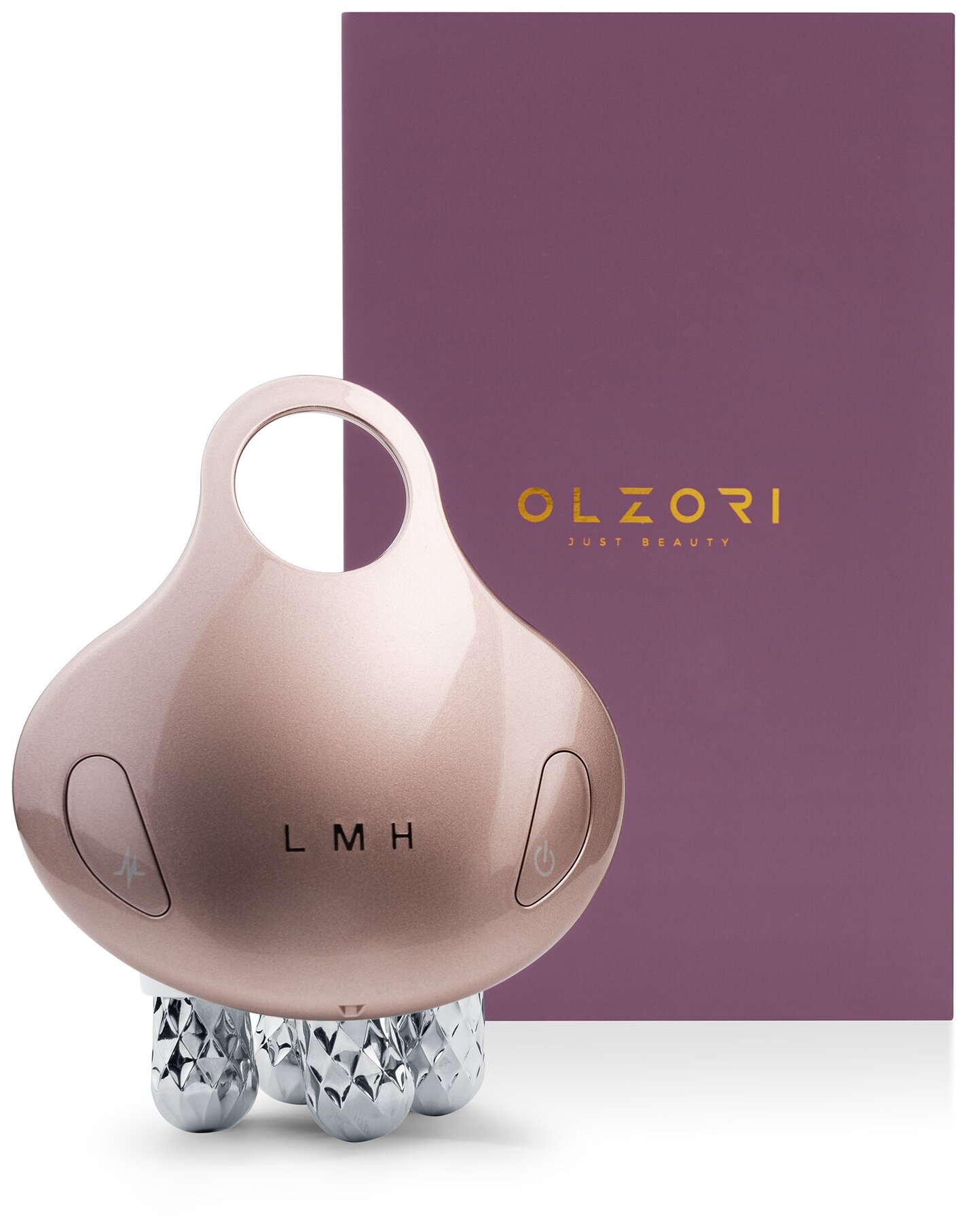 Роликовый электрический массажер для лица и шеи L- Mirru с микротоки EMS, rf лифтинг, LED-терапией