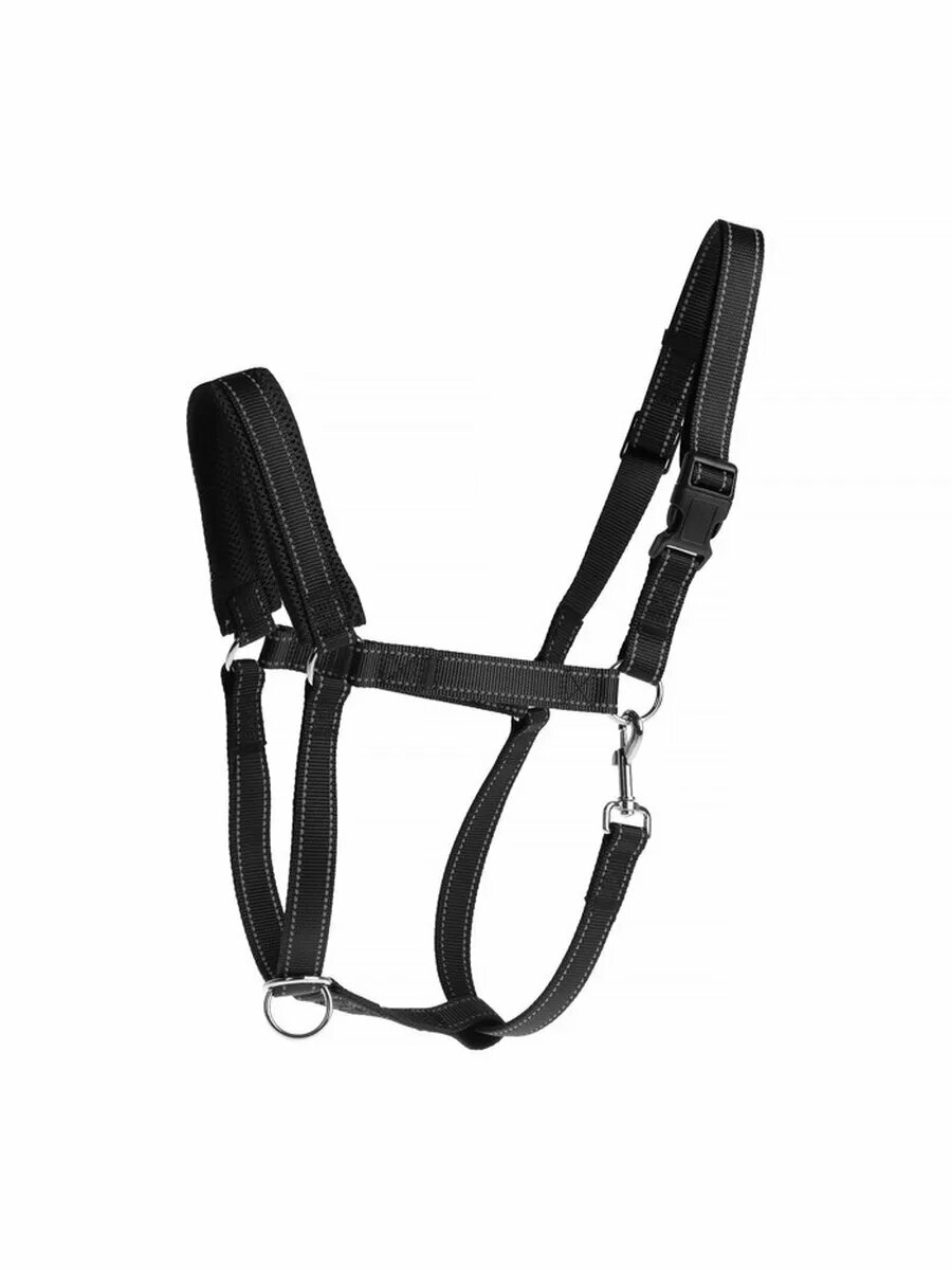 Недоуздок для лошади, регулируемый, черный