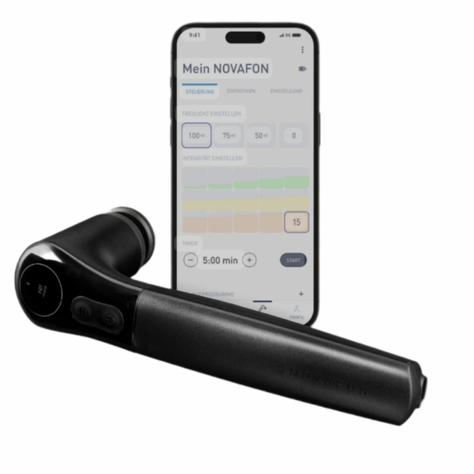 Novafon Power 2 массажер + зарядная станция, вибрационный, для тела, шеи, спины, рук, ног, лица, от аккумулятора, черный