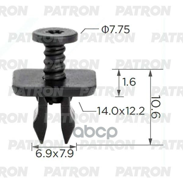 Клипса пластмассовая Geely применяемость: Держатель распорный Закрутка/винт PATRON арт. P37-3800