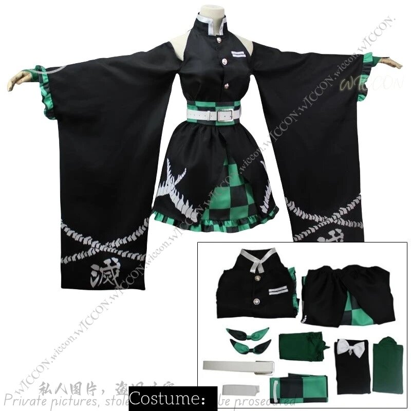 Косплей костюм Камадо Танджиро Изумрудный, L, Costume2