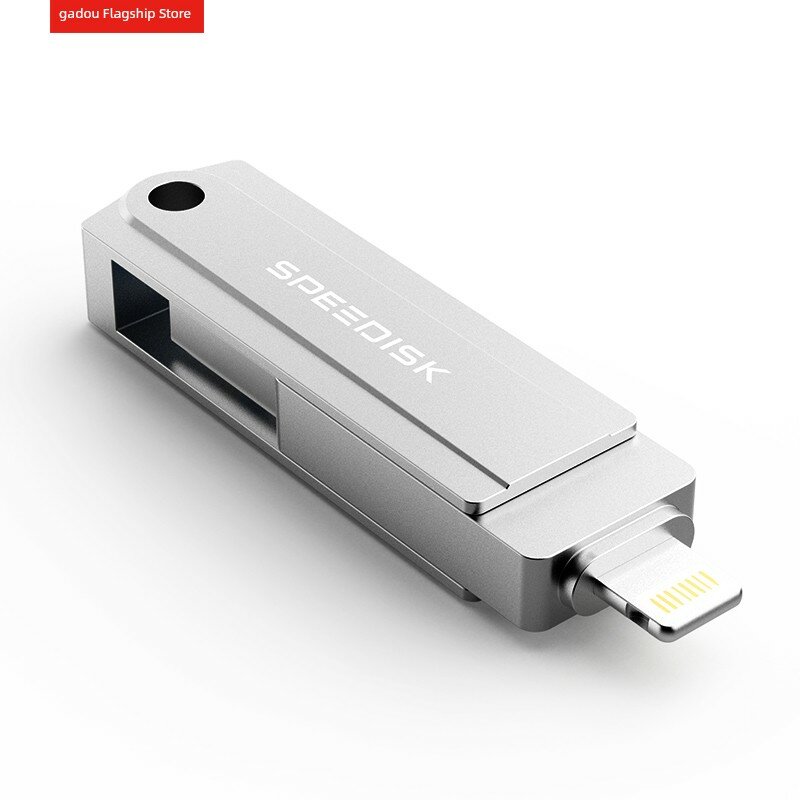 IPhone внешний USB-накопитель 32 ГБ, серебристый, двойной интерфейс (Lightning + USB) для резервного копирования фото и