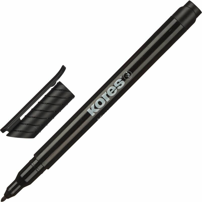 Маркер перманентный Kores черный (толщина линии 1 мм) круглый наконечник