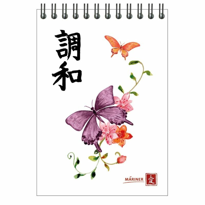 Блокнот Mariner Япония А5 100 листов разноцветный в клетку на спирали (140х198 мм)