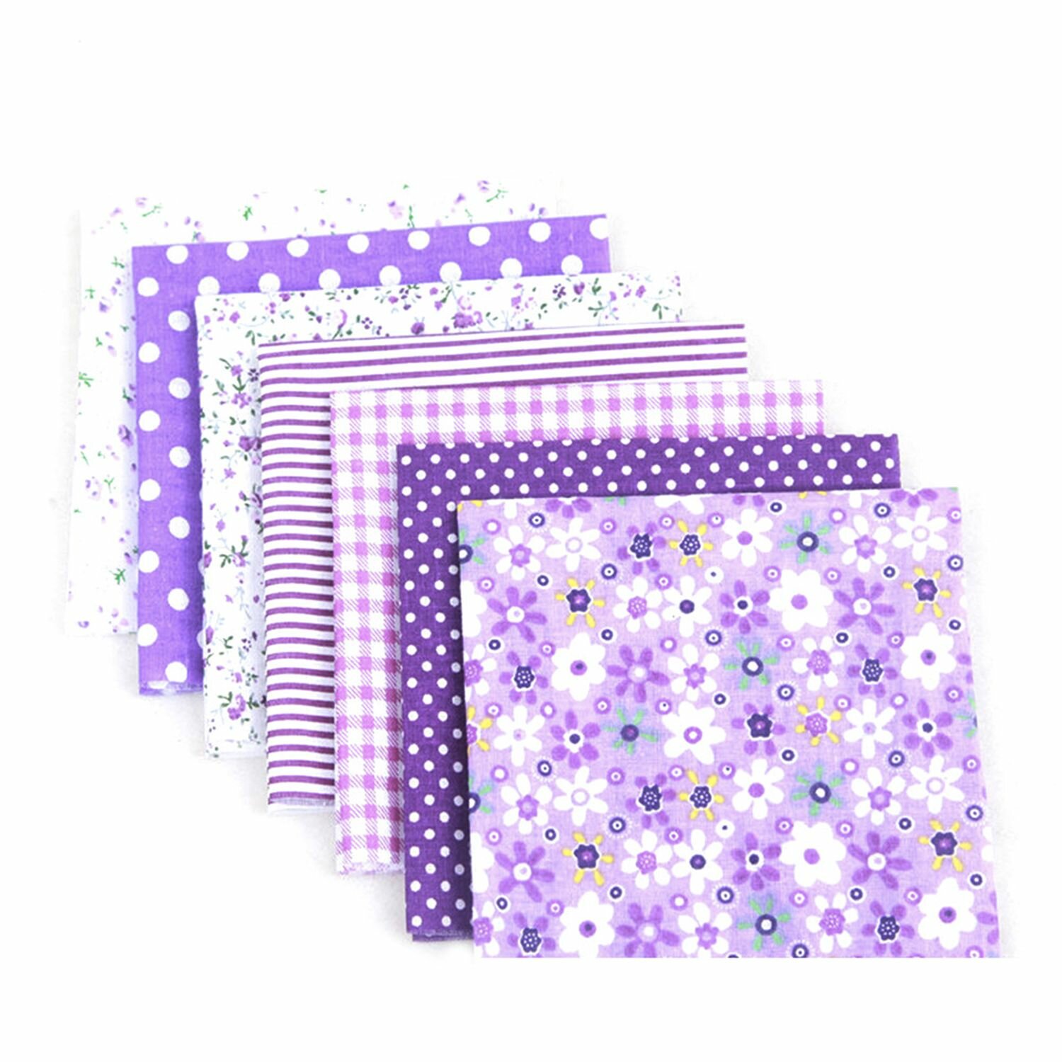 Набор из 7 кусков хлопковой ткани с цветочным принтом для пэчворка и рукоделия, DIY комплект для шитья сумок, платков, скатертей, наволочек, разноцветные лоскутки 25х25 см