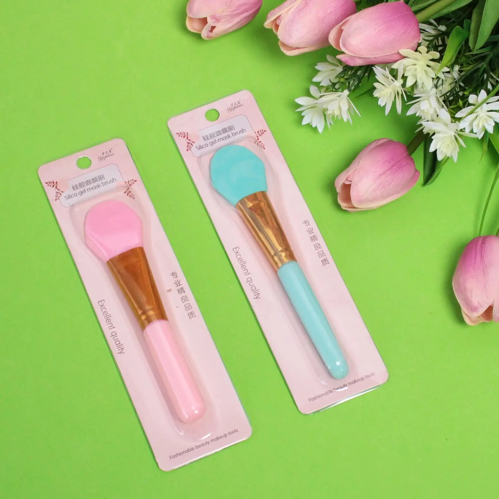 Кисть силиконовая для масок «Beauty», 14х3см, разноцветная, 1 штука, удобство нанесения