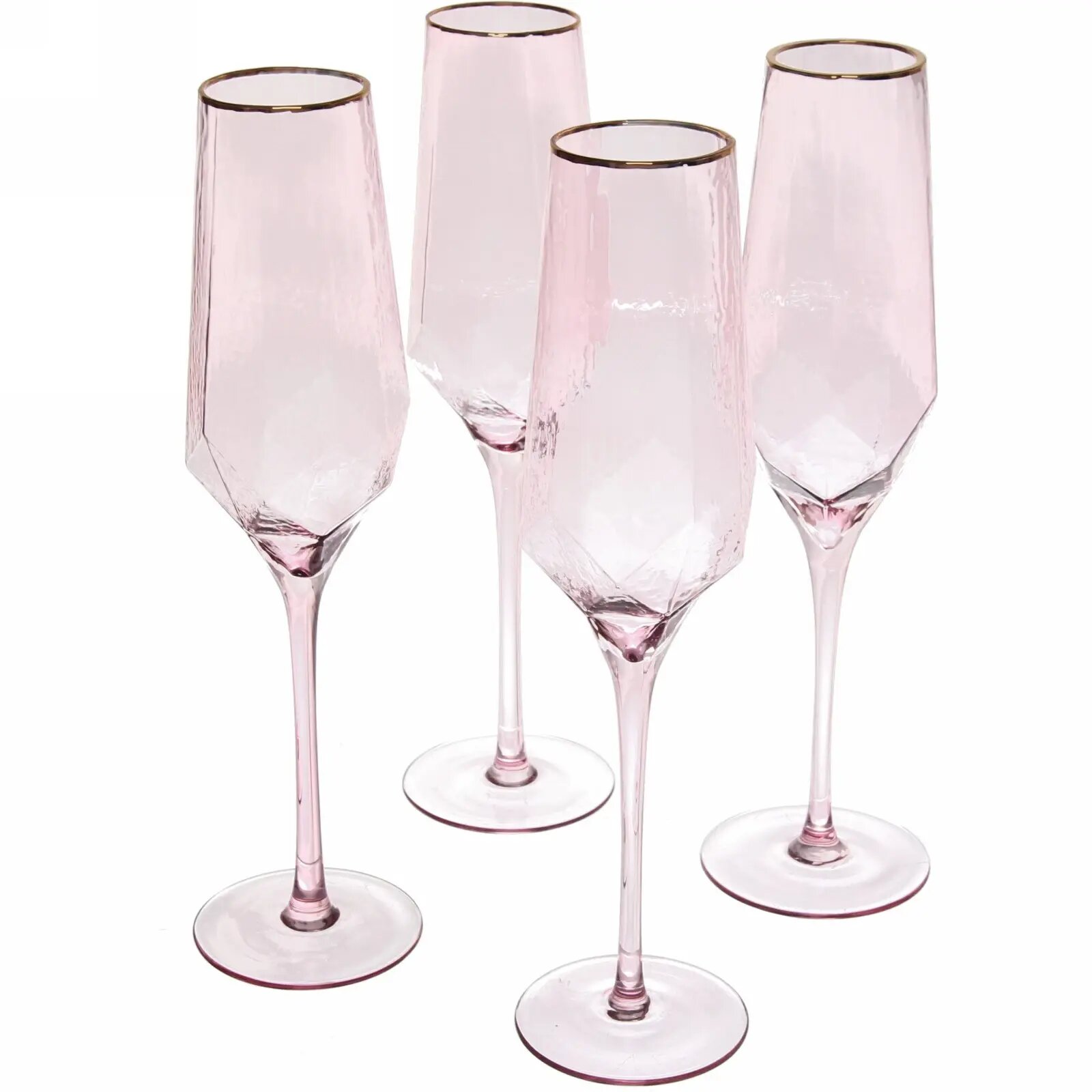 Бокал для шампанского 180мл «ICE CRYSTAL», сиреневый, набор 4шт, стекло