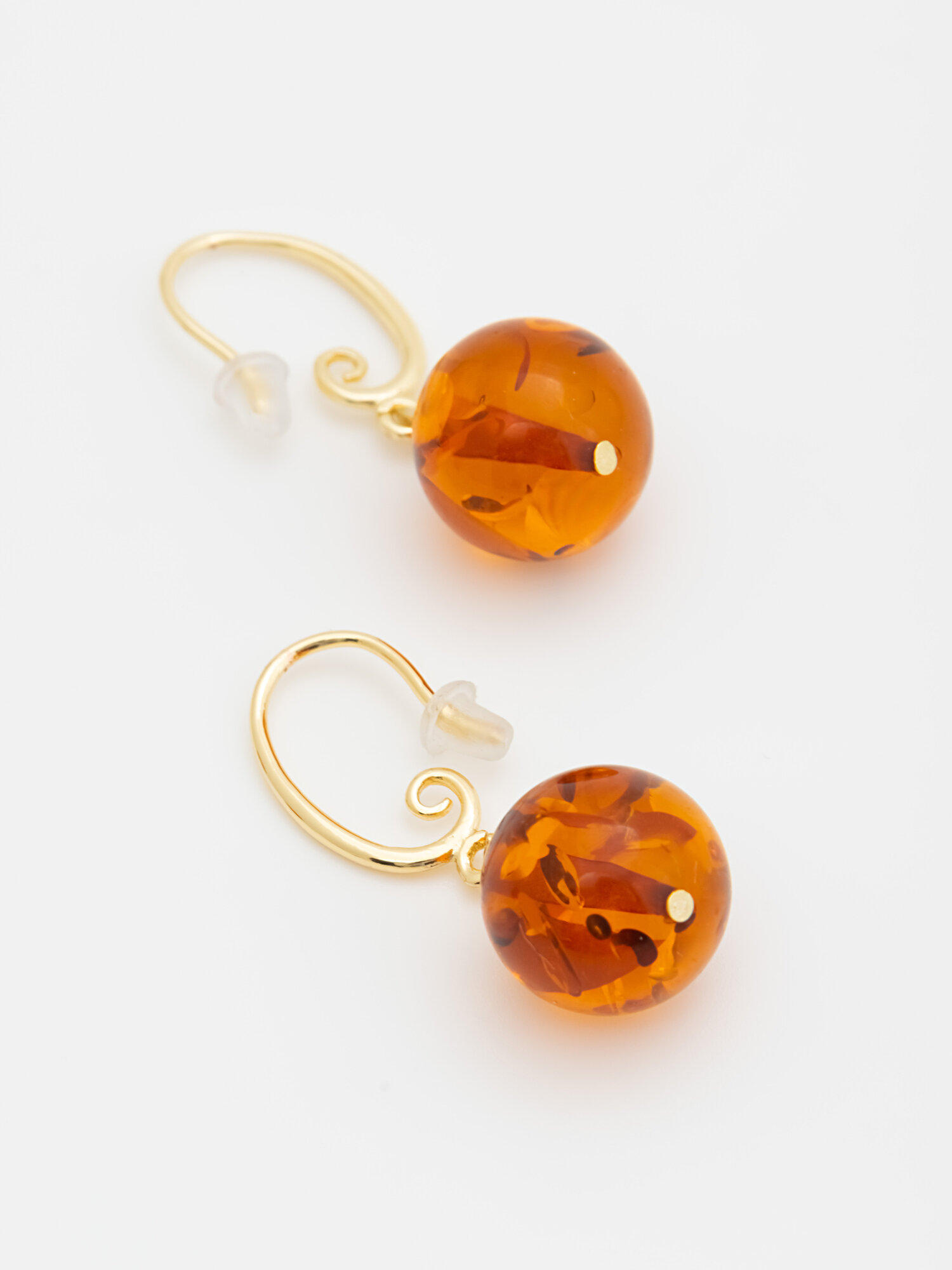 Серьги, янтарь синтетический