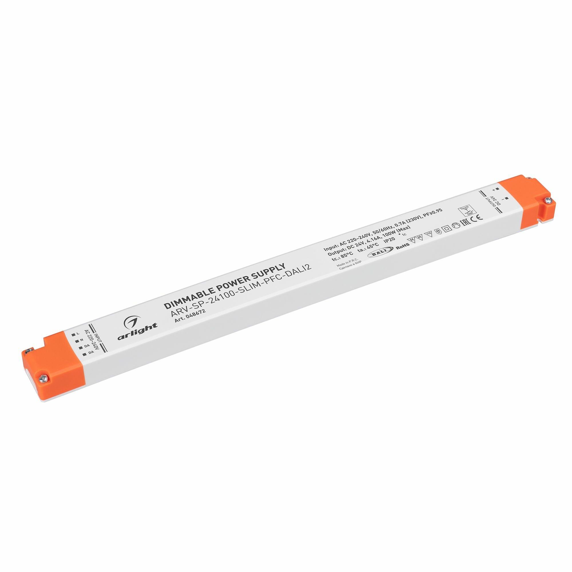 Блок питания ARV-SP-24100-SLIM-PFC-DALI2 (24V, 4.16A, 100W)