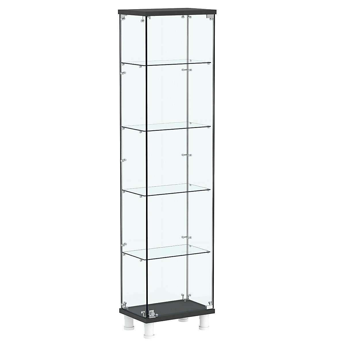 Витрина рондо №1-1 на ножках (задняя стенка стекло), Черный