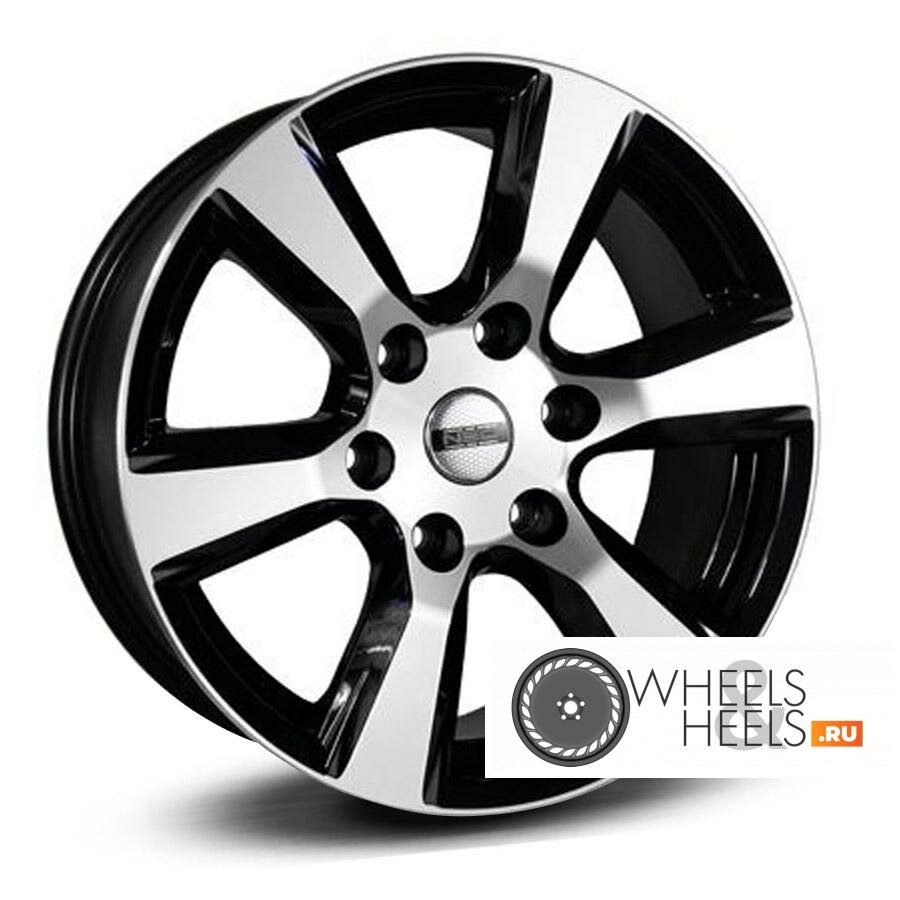 Диск автомобильный литой NEO 705 17x7.5 6x139.7 et25 dia106.1 Черный с полированной лицевой поверхностью