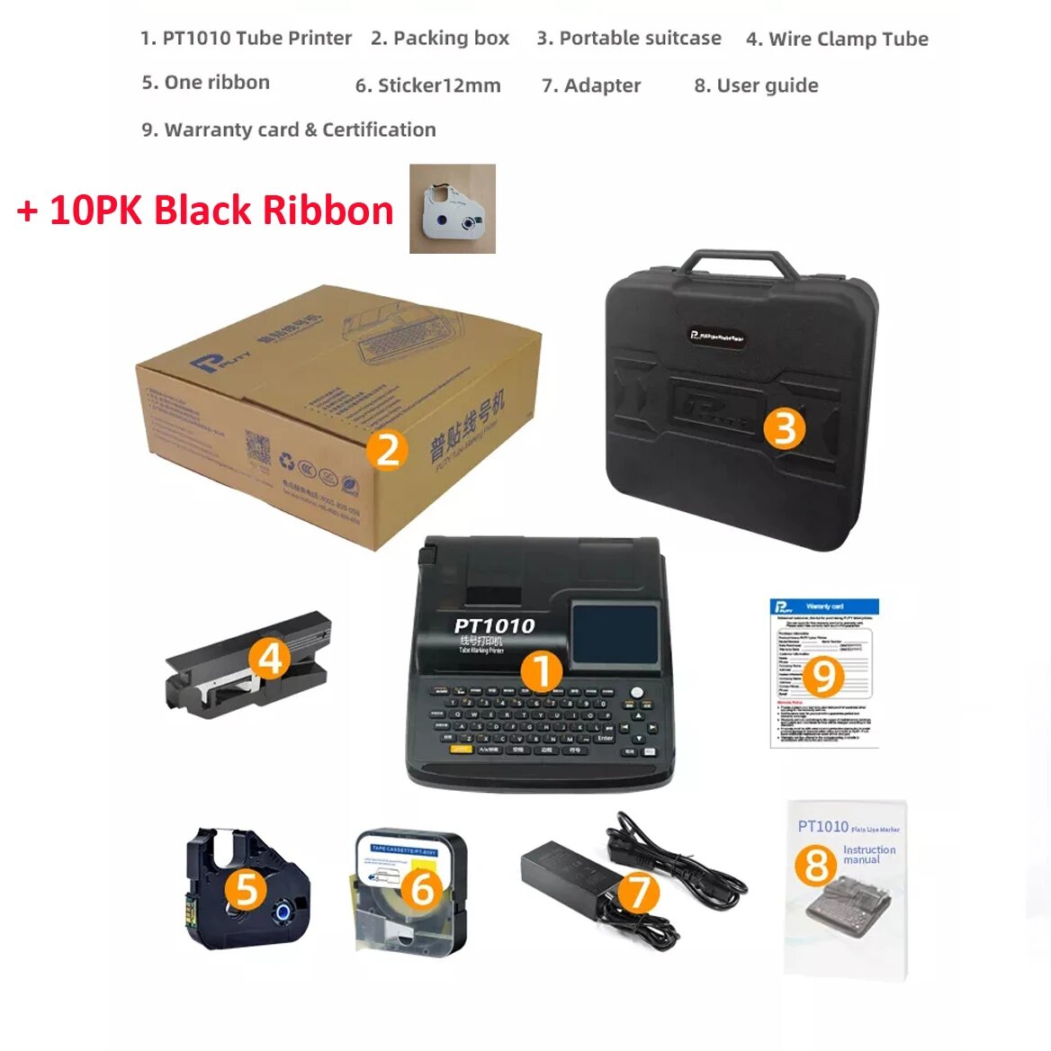 Idreamit PT-1010 термотрансферный принтер для кабелей Printer add 10ribbon