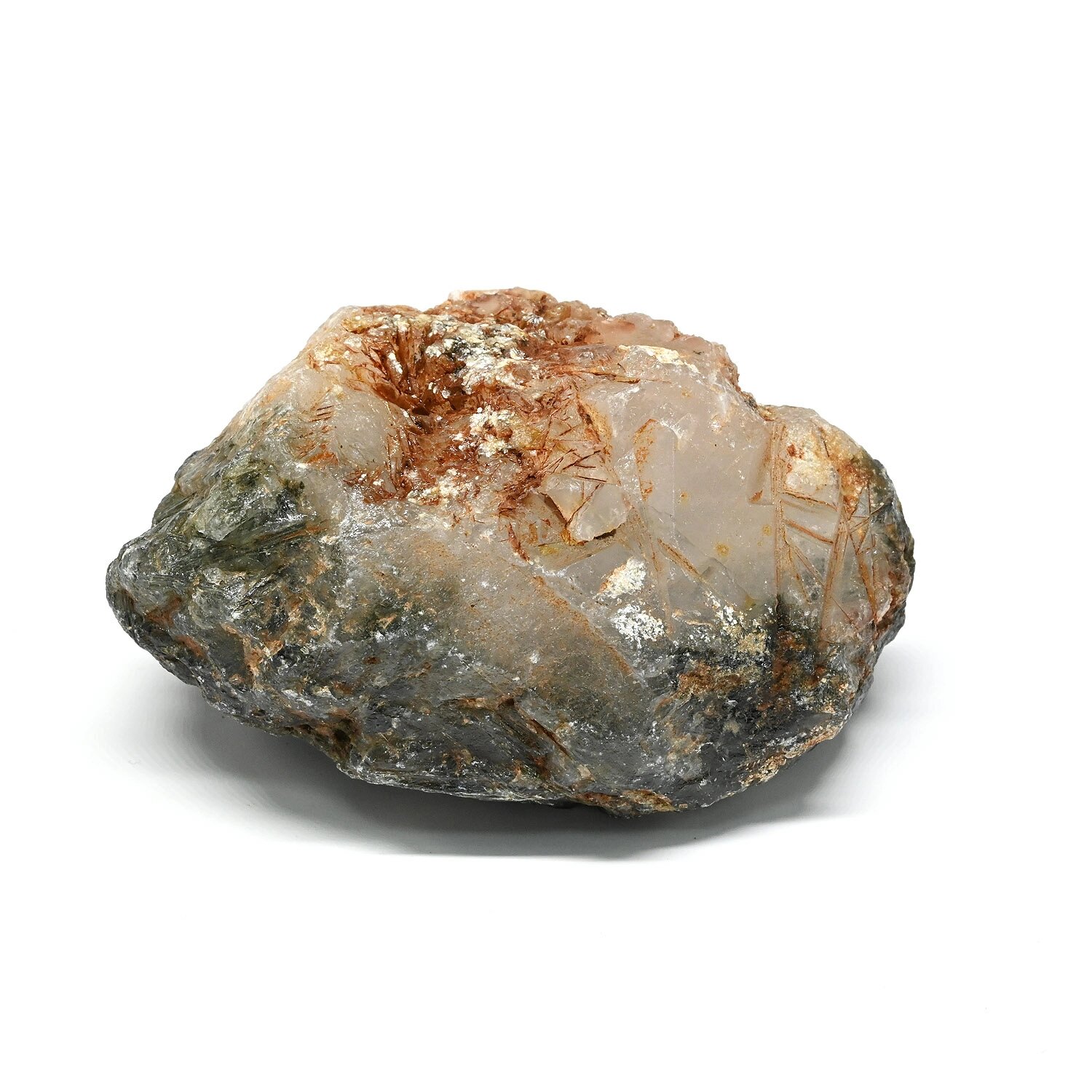 Минерала кварц зеленый волосатик 85*60*40мм .