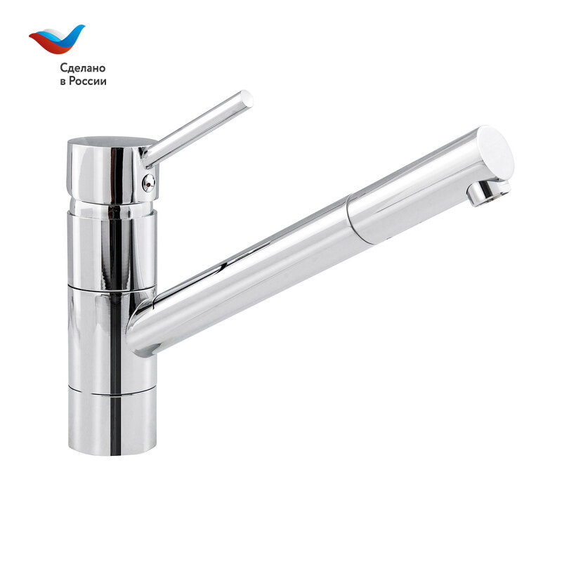 Смеситель для мойки и умывальника Славен СЛ-ОД-Д12, с длинным поворотным изливом, одноручный