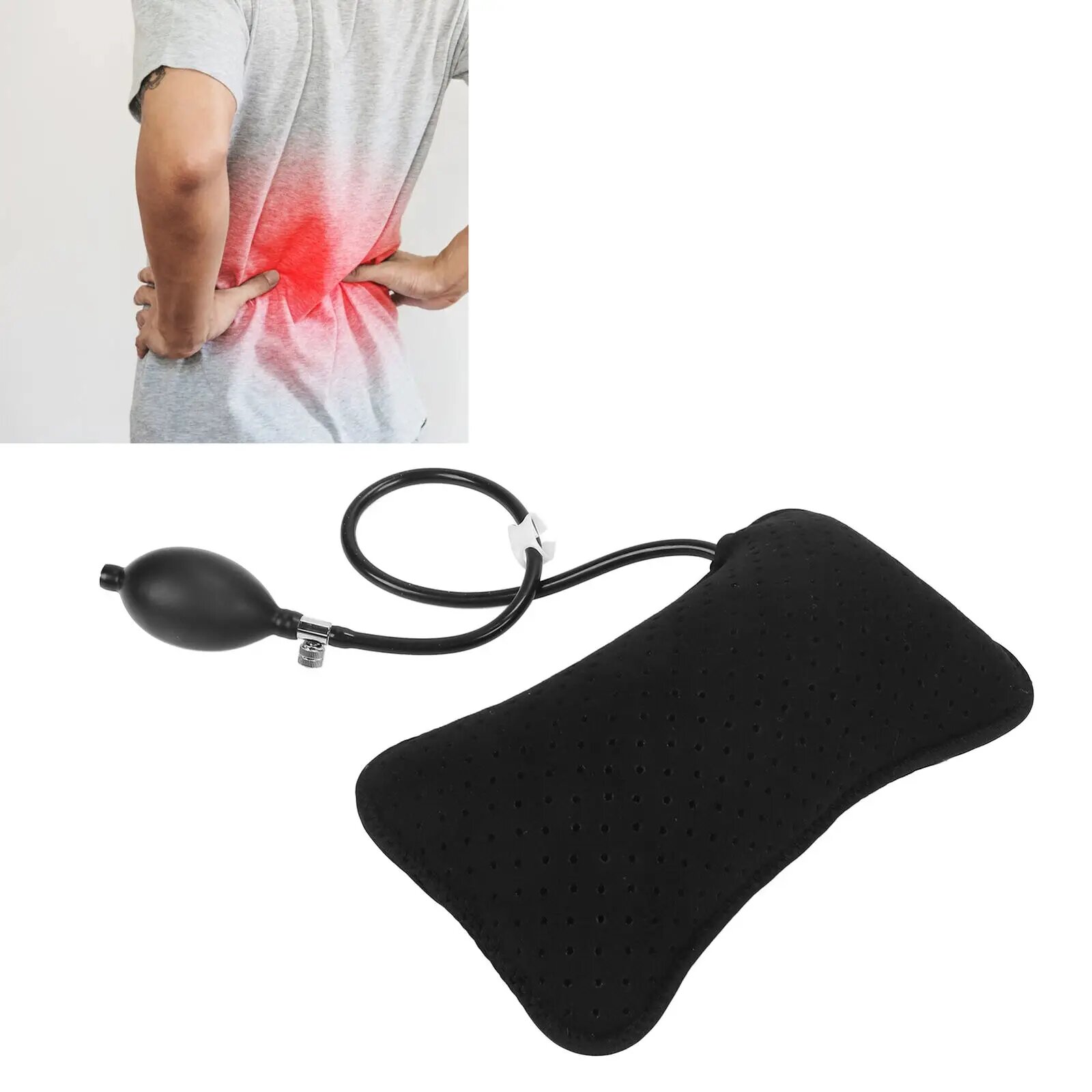 Автомобильная надувная подушка для поясничной поддержки, портативная подушка для шеи, плеч, правильная массажная подушка, ортопедические аксессуары для салона автомобиля