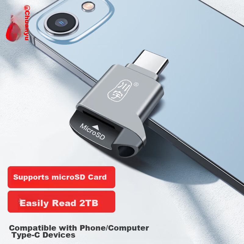 Chuanyu USB-C High-Speed TF Card Reader Type-C, DSLR Camera Storage Card, Dash Cam, Drone, Computer, IPhone 15, Memory Card, Mini Card Reader