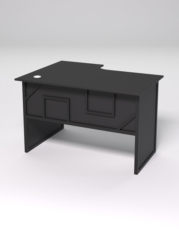 Стол эргономичный офисный СЭ-16 (правосторонний) "стронг" в стиле лофт декор №4, Черный