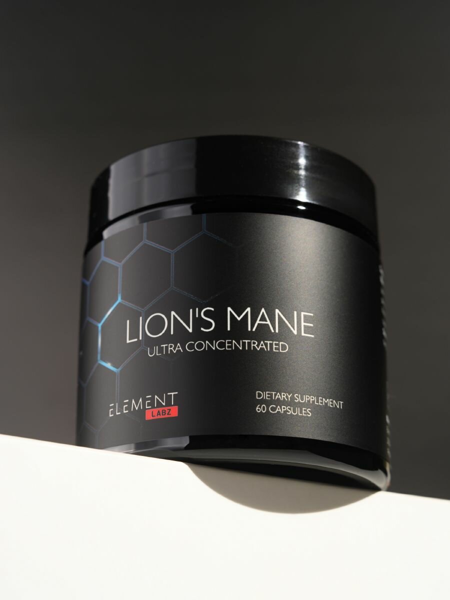 Ежовик гребенчатый (Lion's Mane) 500 мг, 60 капсул, ноотроп для мозга и активности