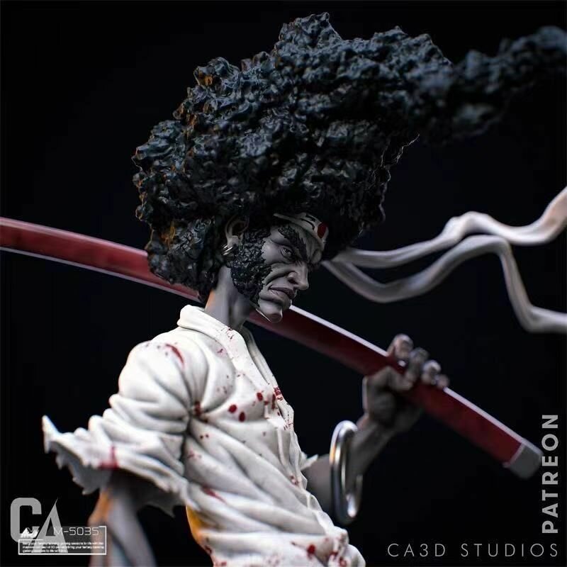 Японский самурай, статуя самурая со взрывной головой ручной работы