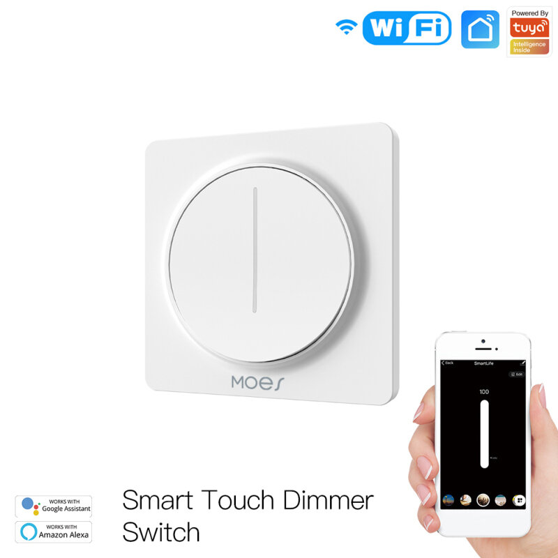 WiFi Smart Touch Light Настенный диммер 100-240 В Smart Life/Tuya APP Пульт дистанционного управления Работает с Alexa Google Home