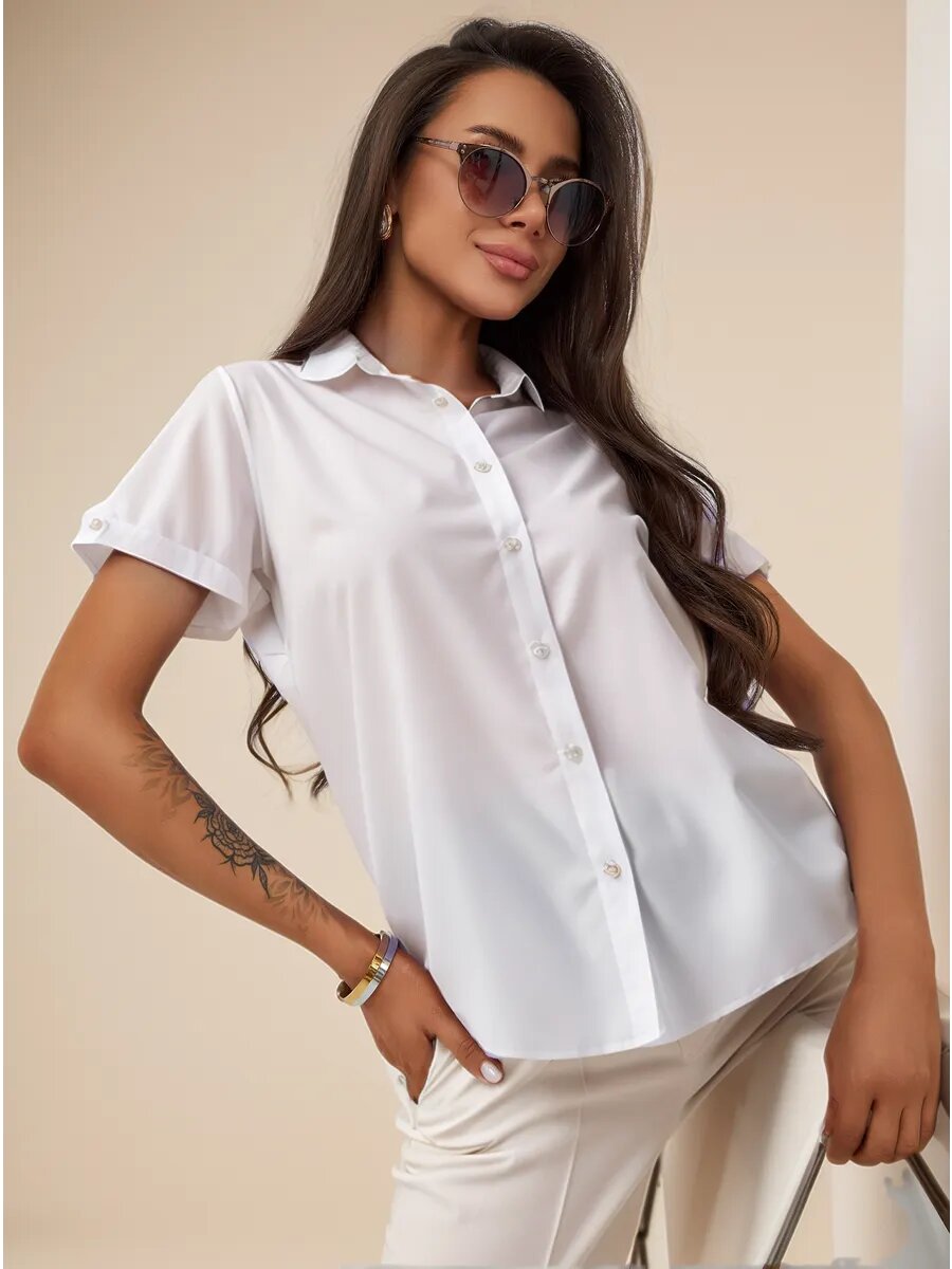 Блуза Хлопок с коротким рукавом