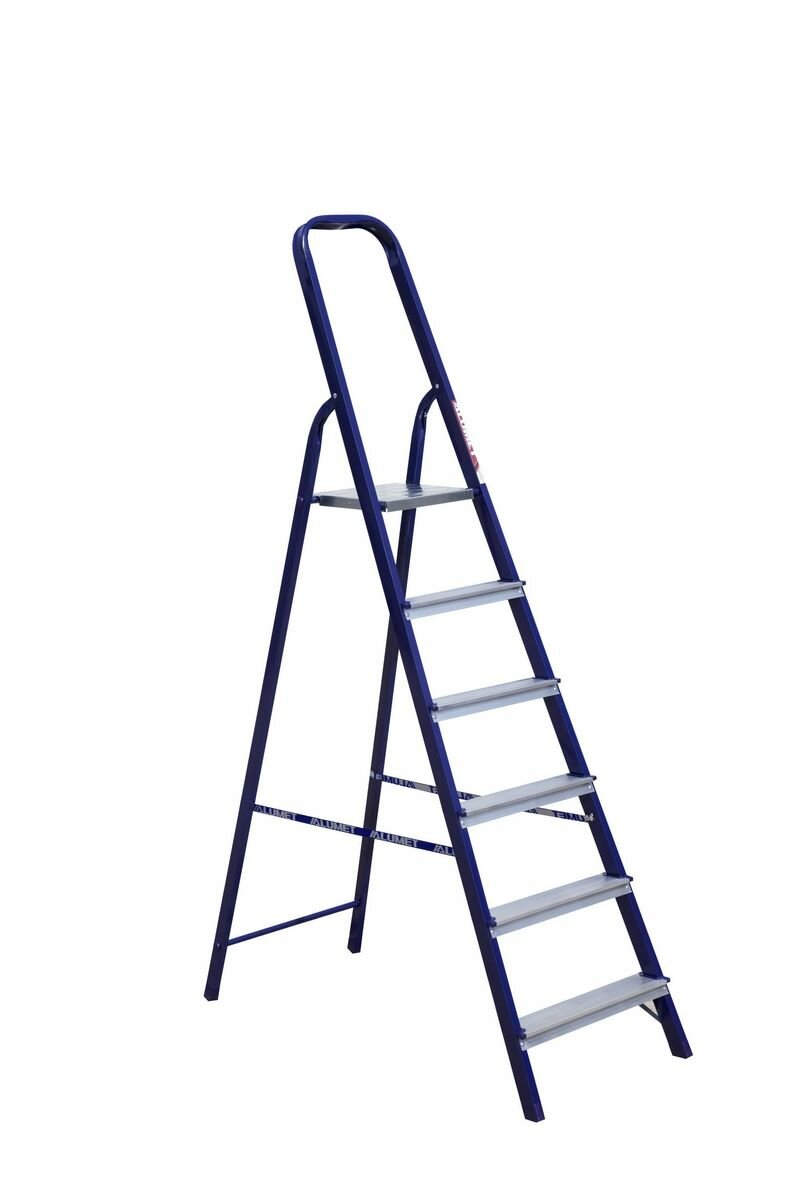 Стальная стремянка Alumet М8406, рабочая высота 3.29 м, нагрузка 150 кг.