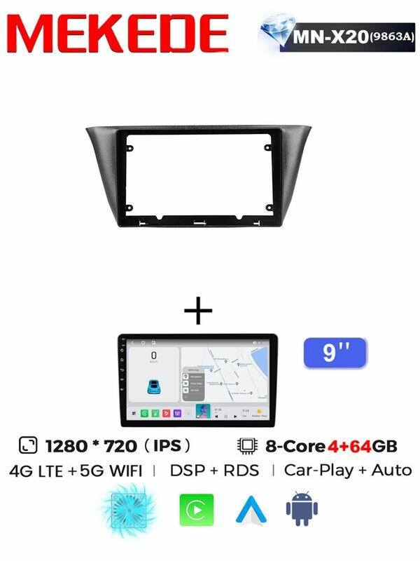 Магнитола 9" Mekede MN X20 Pro 4/64 Gb Iveco Daily 6 2014-2022 carplay