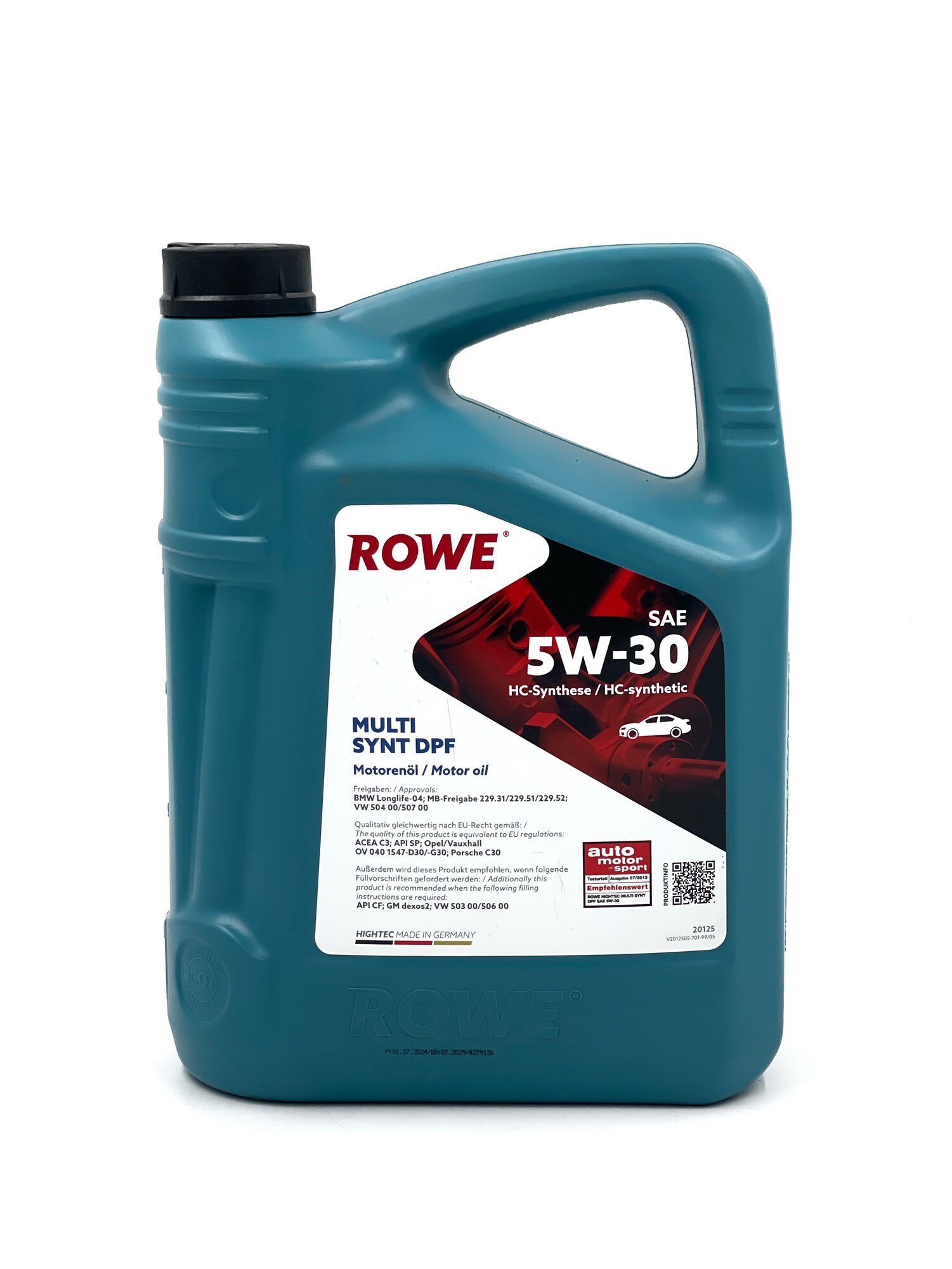 Масло моторное Rowe Multi Synt DPF 5w-30, синтетическое , 5 литров