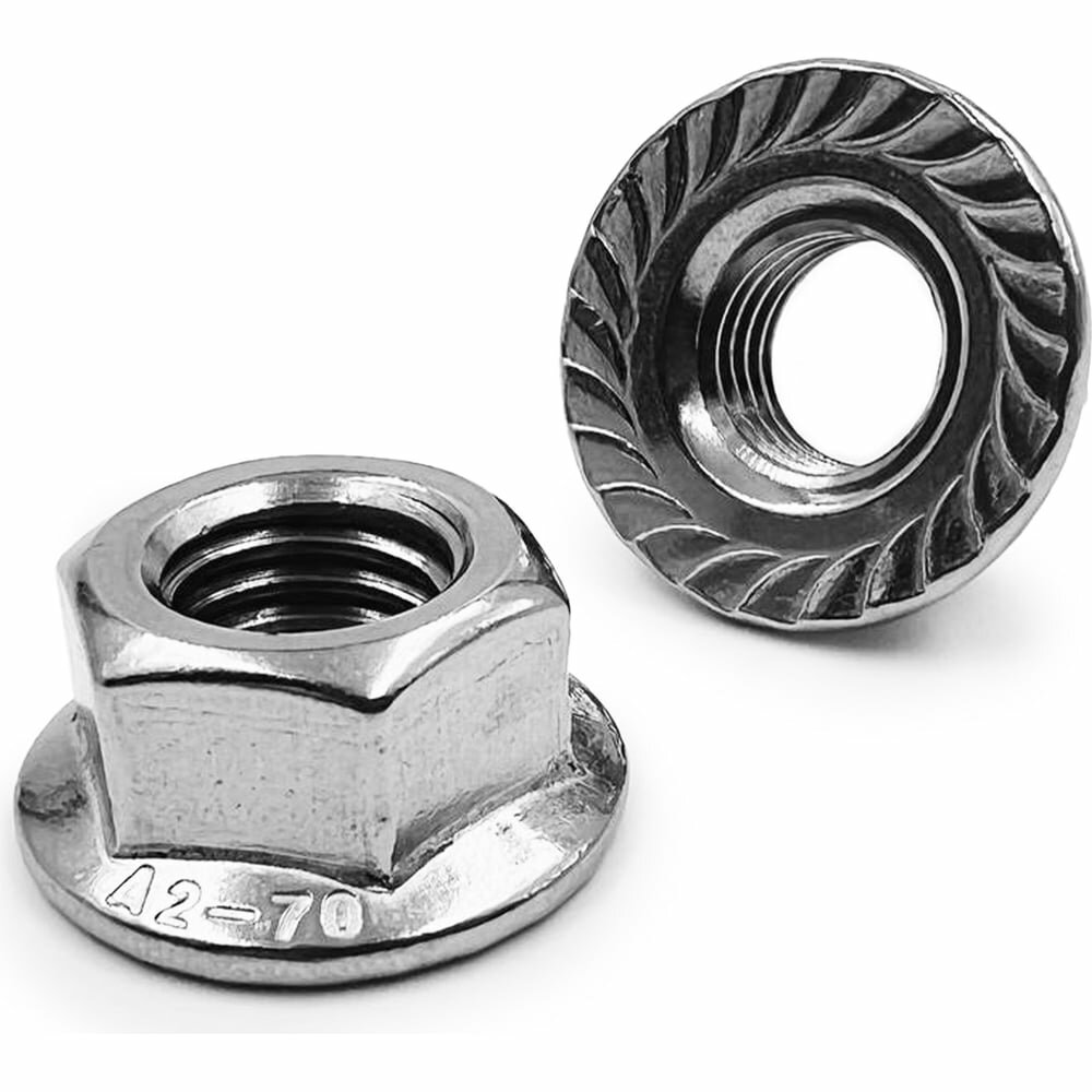 Шестигранная нержавеющая гайка KREPFIELD М10, DIN 6923, 100 шт.