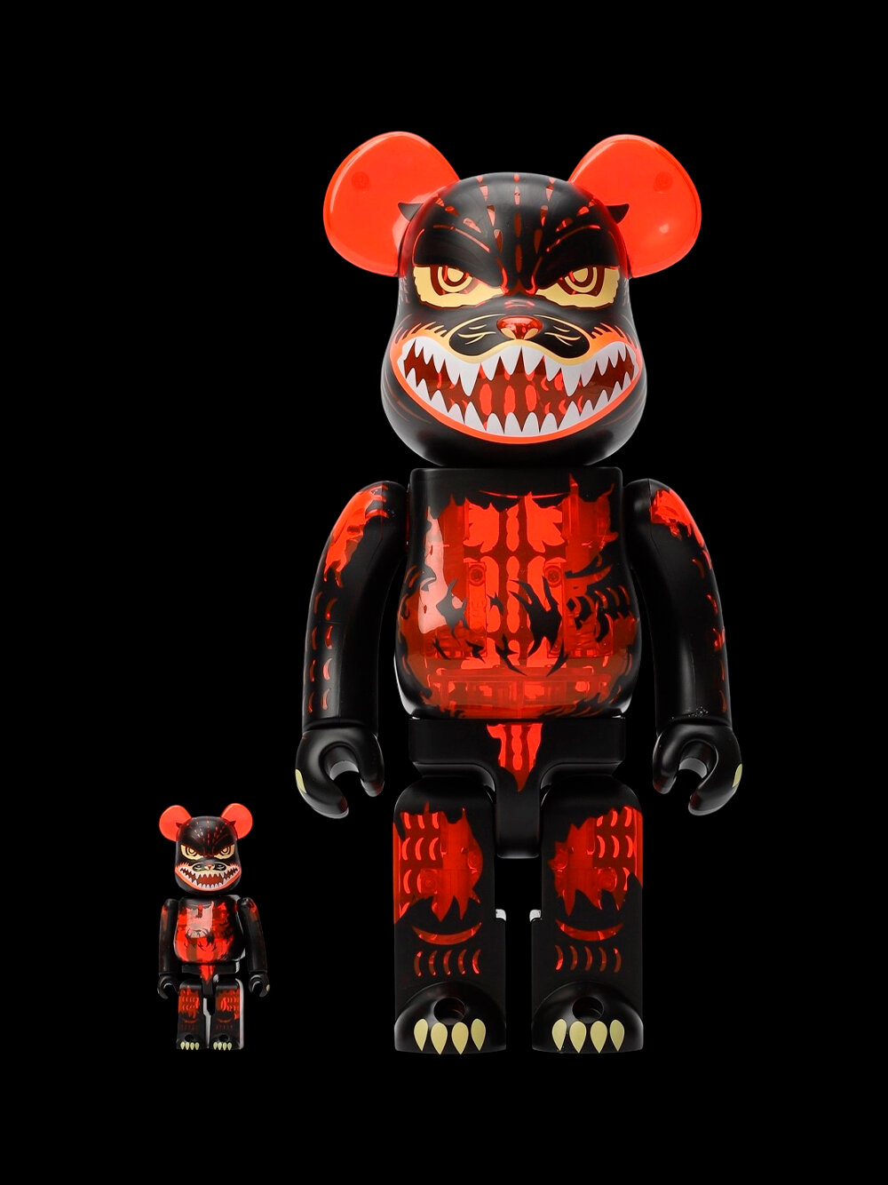 Коллекционная оригинальная фигура Bearbrick Godzilla 400% 100% / 28см высота / ABS пластик / Medicom Toy / Разноцветный