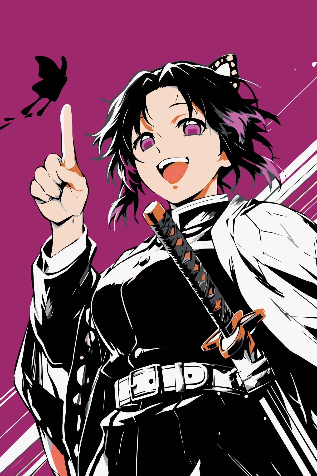 Детская картина по номерам E3088 "Аниме Рассекающий Демонов - Шинобу Кочо" 20x30