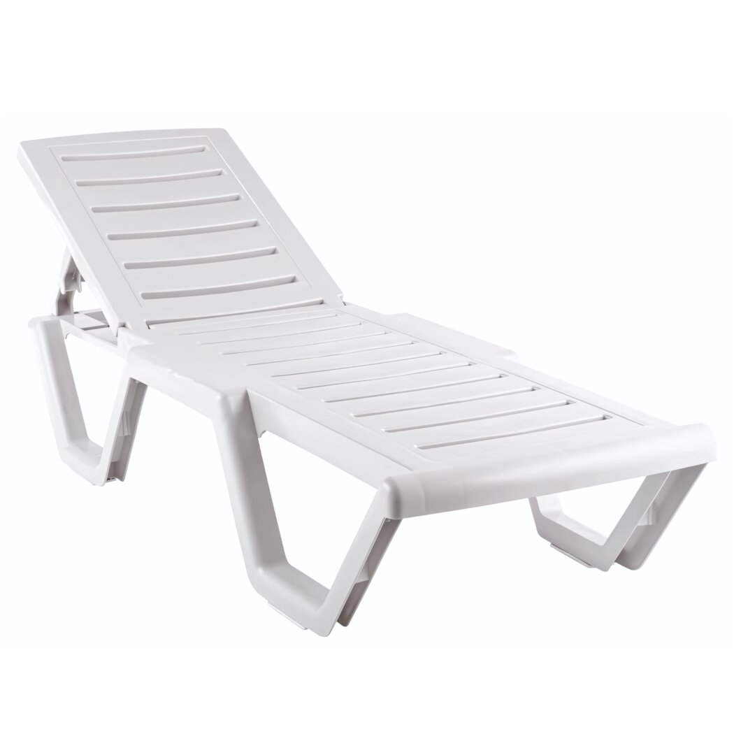 Шезлонг "Атлант", белый, макс. нагрузка 250 кг, 5 положений спинки