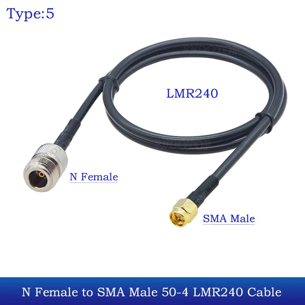 RFDOTOP BT1391-LMR240 Кабель LMR-240 N/SMA 50 Ом 30 см 15CM, N Female to SMA M