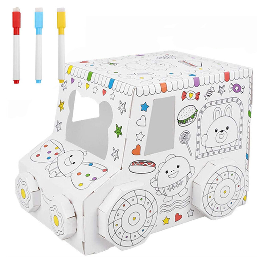 3D картонный игровой домик, обучающая игрушка «сделай сам», ручная роспись, интерактивный картонный сборочный дом, автомобиль, игрушка-овца для детей