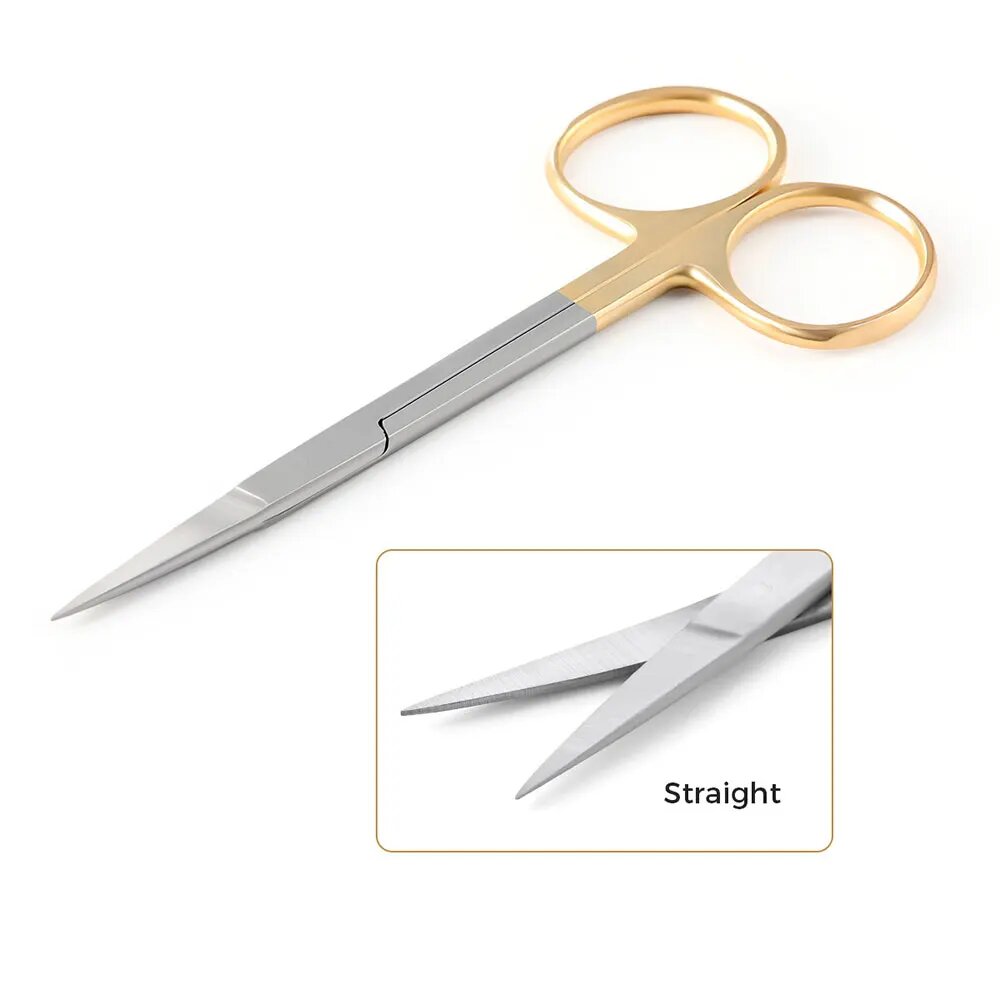 Стоматологические ножницы Azdent прямые изогнутые 11,5 см Straight Tip
