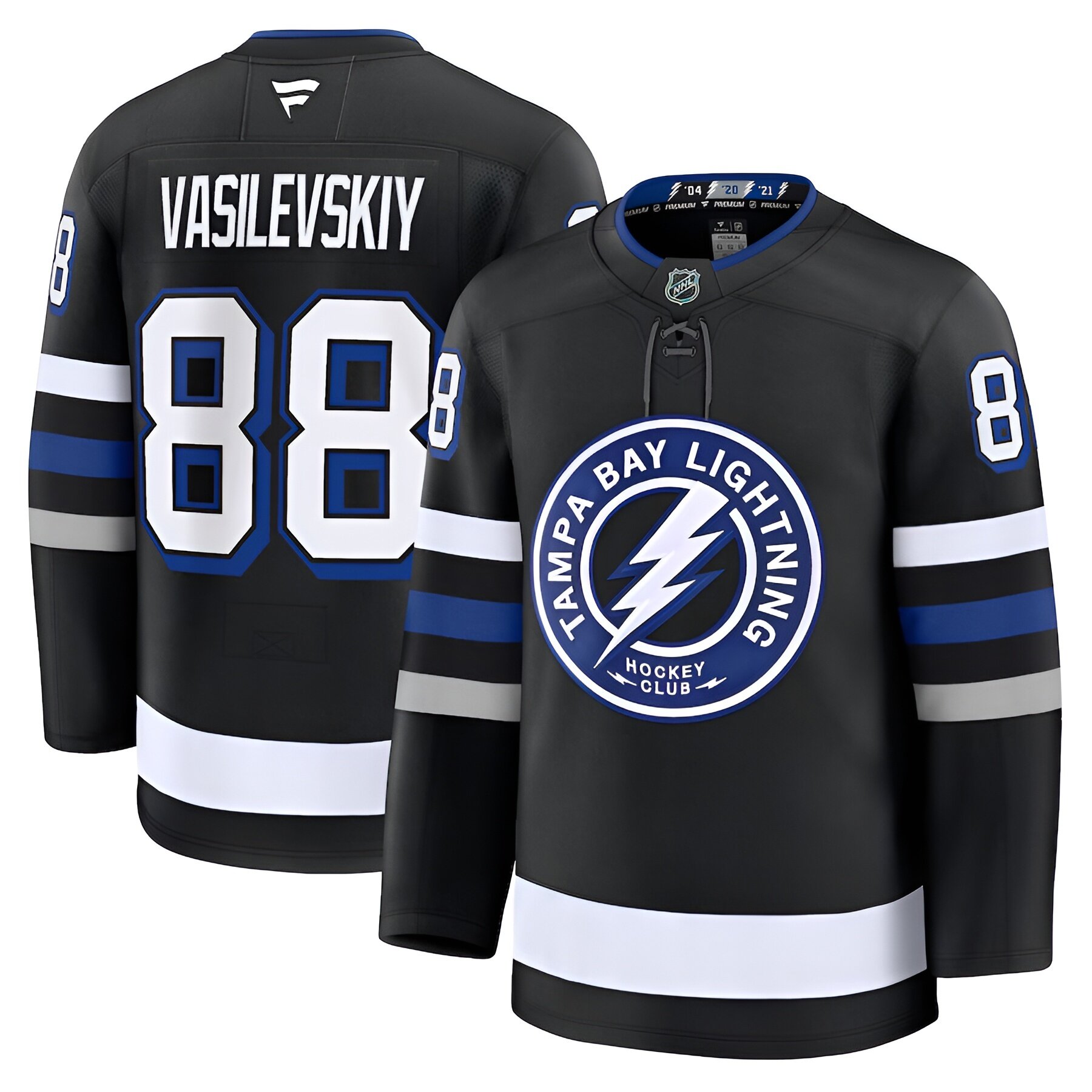 Форма спортивная Хоккейная майка Тампа-Бэй Лайтнинг NHL Men's Tampa Bay Lightning #88 Andrei Vasilevskiy Black jersey