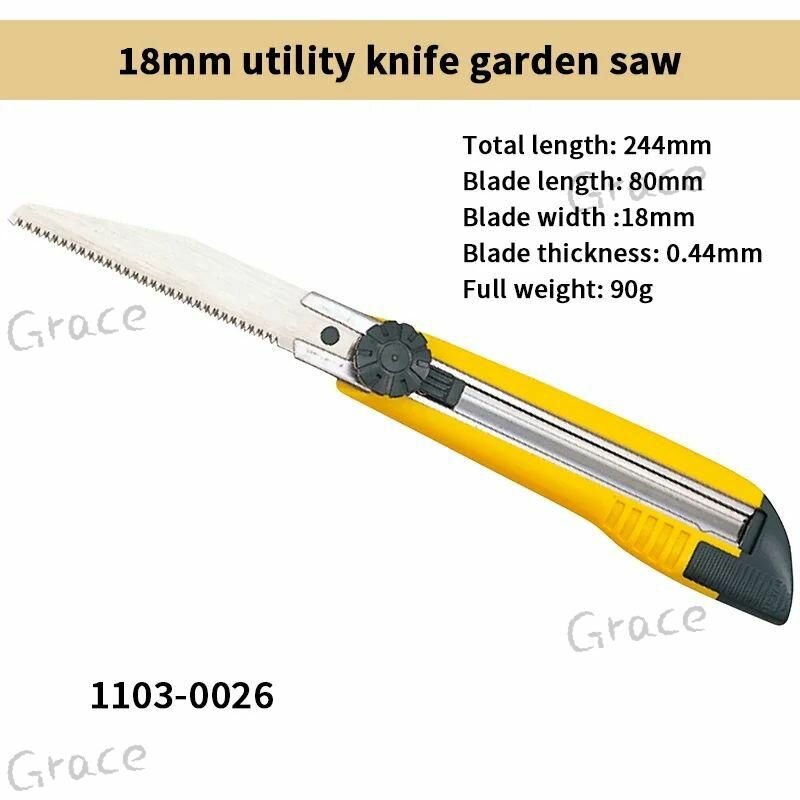 Пила TAJIMA "2 в 1", ручная, черно-матовая, пластик, легкая и прочная, длина 14см