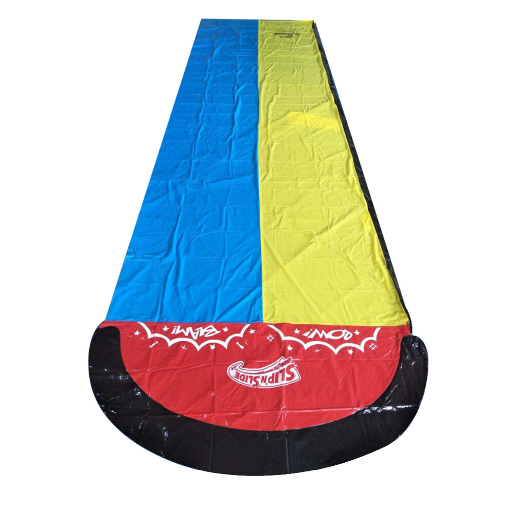 Водные горки для газона высотой 15,75 футов с спринклерной системой и надувной подушкой для детей Летний бассейн на заднем дворе Игры на открытом воздухе Водные игрушки