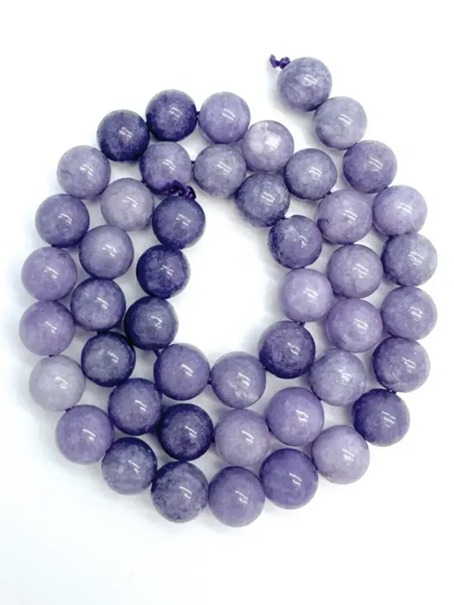 0950 Камни агатовые для ожерелья пастельные фиолет 8мм 1нить