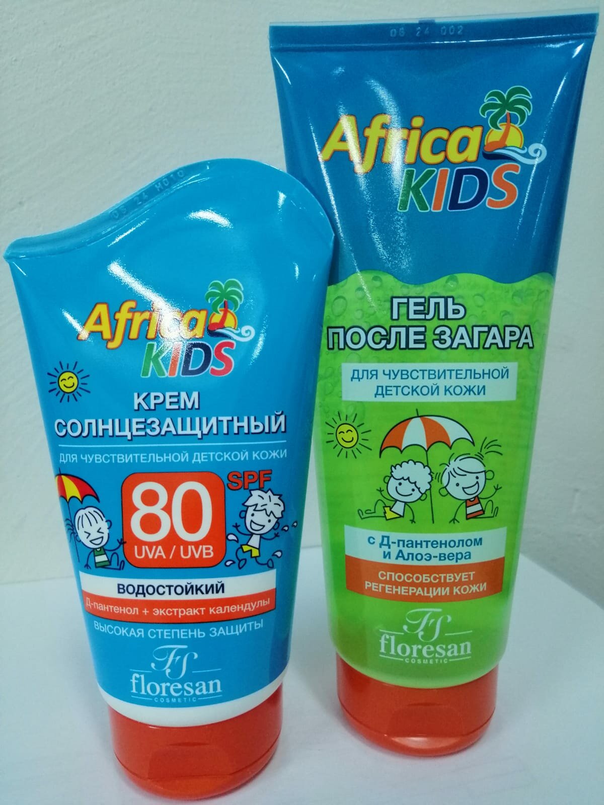 Набор детский после солнца "африка кидс" Крем SPF 80 150 мл+Гель после солнца для чувствительной кожи 200мл