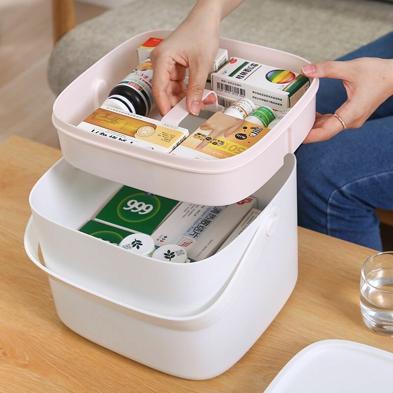 Аптечка контейнер, органайзер для хранения лекарств или косметики - 26*24*22 см