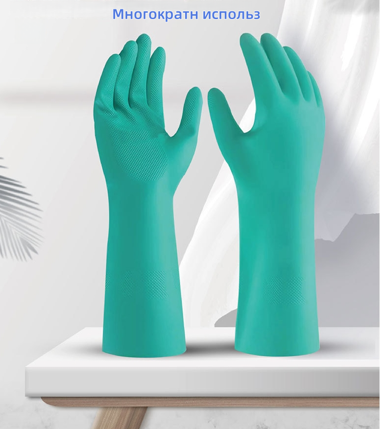 Перчатки резиновые для уборки многоразовые, Разные размеры, плотные, латексные Бирюзовый