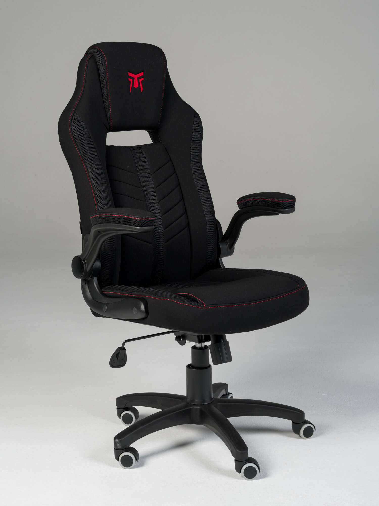 Кресло игровое VIKING черное, ткань, топ-ган люкс, регулируемые подлокотники