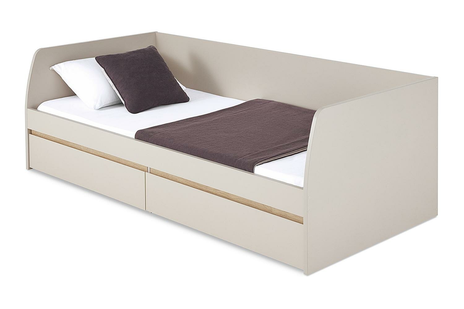 Кровать односпальная Hoff Lima 200,5х90 см, с основанием, с ящиками, цвет персидский жемчуг