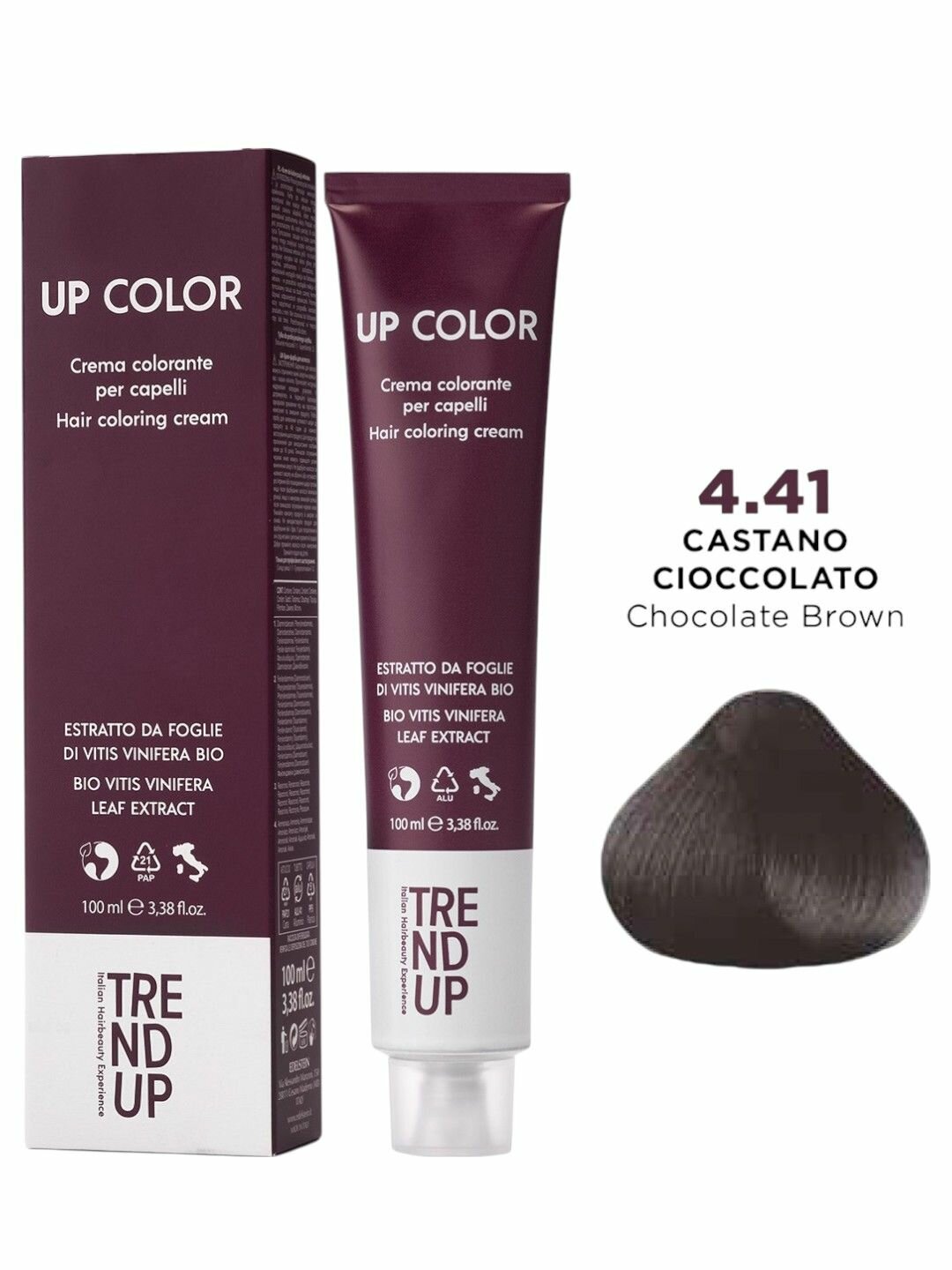 Краска для волос, 4.41 Шатен медно-пепельный, Профессиональная, TREND UP UP COLOR, 100 мл